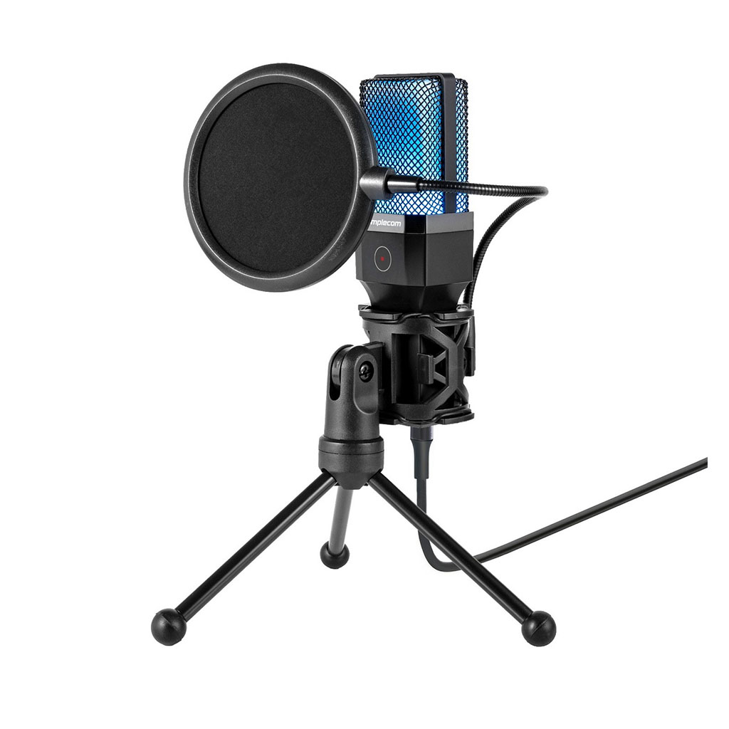 Simplecom UM650 USB-C Cardioid Condenser RGB Gaming Microphone with ...