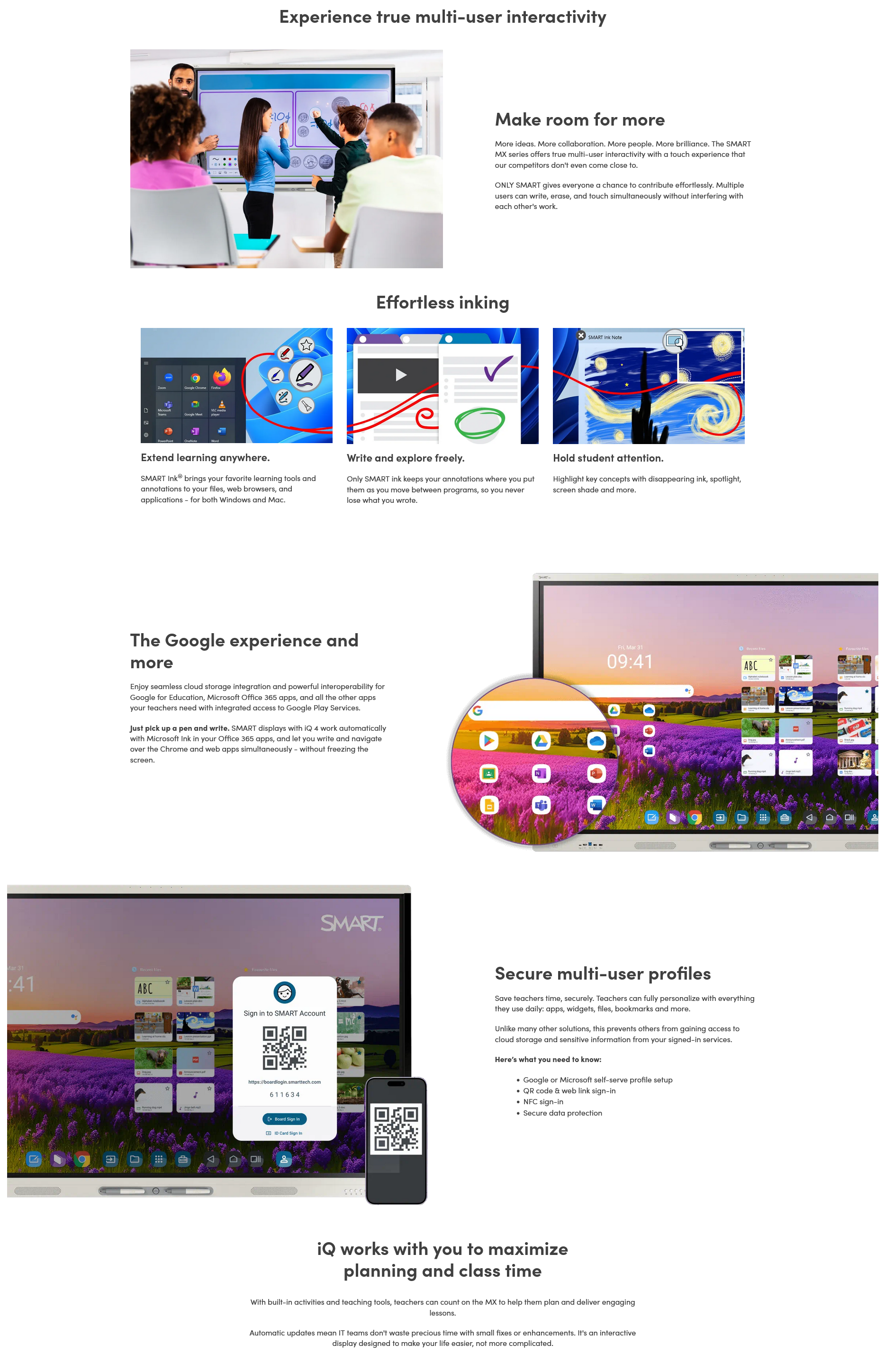 SMART Board MX Series 65" 4K UHD Interactive Display - Android - MX265 ...