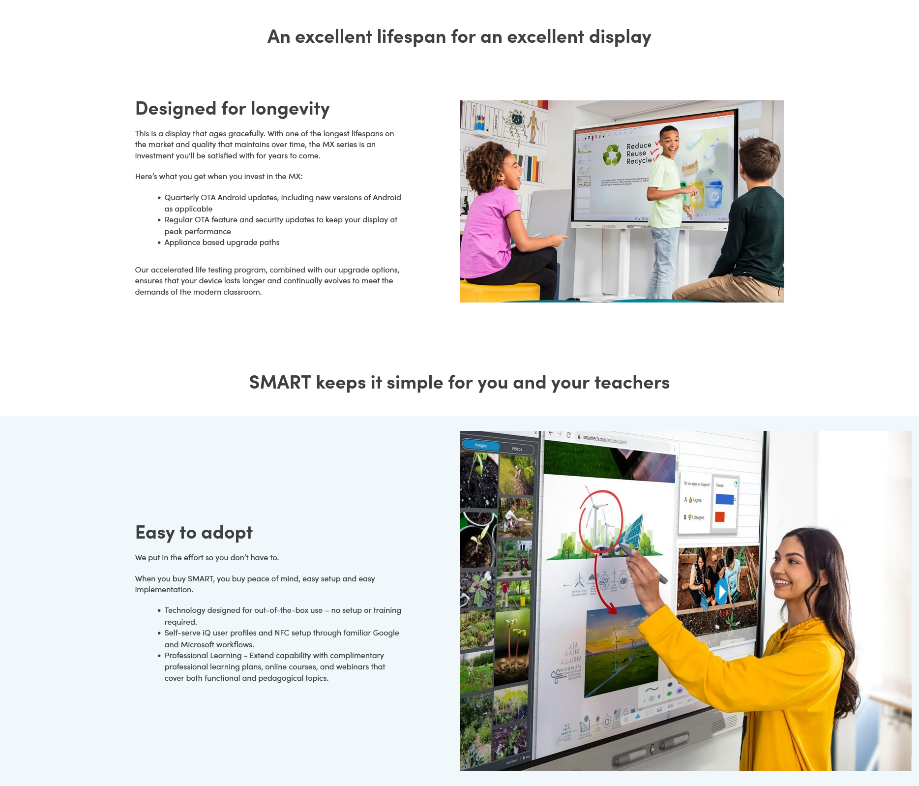 SMART Board MX Series 65" 4K UHD Interactive Display - Android - MX265 ...