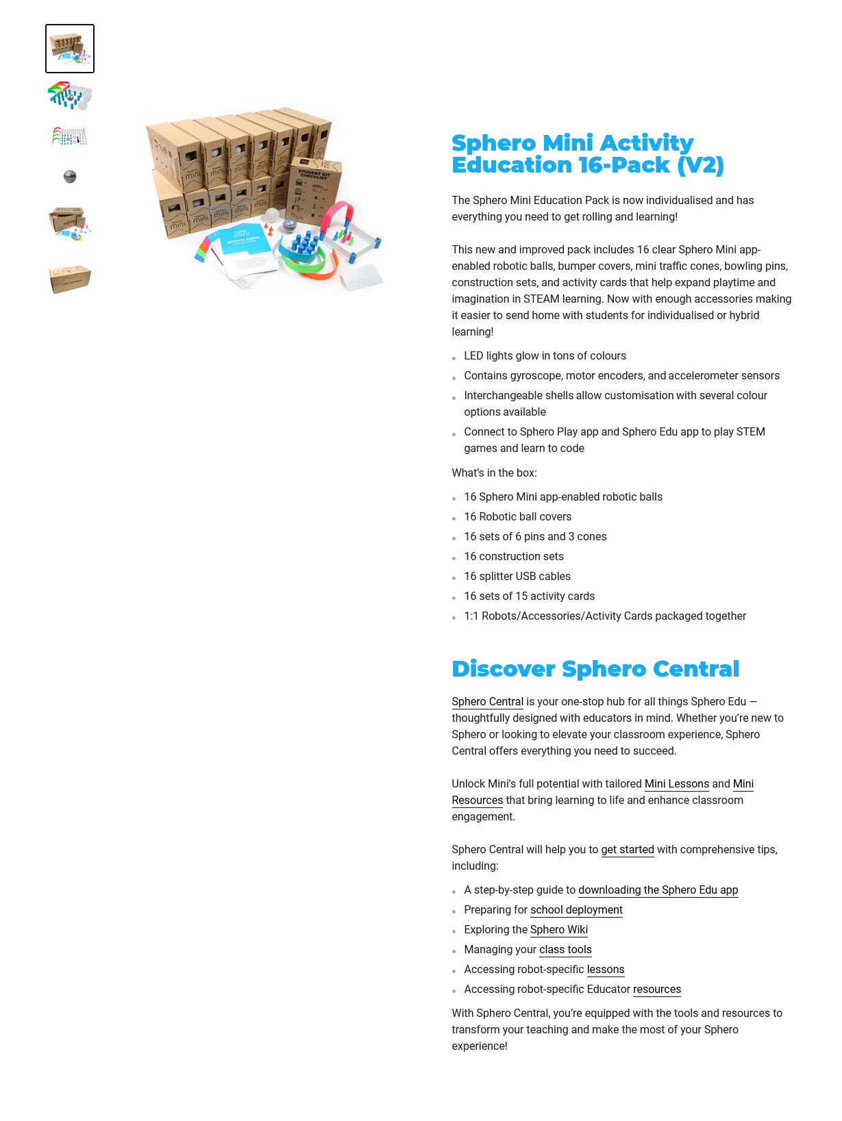 Sphero Mini Activity Education Kit 16-Pack (V2) - 910-0365 | Mwave