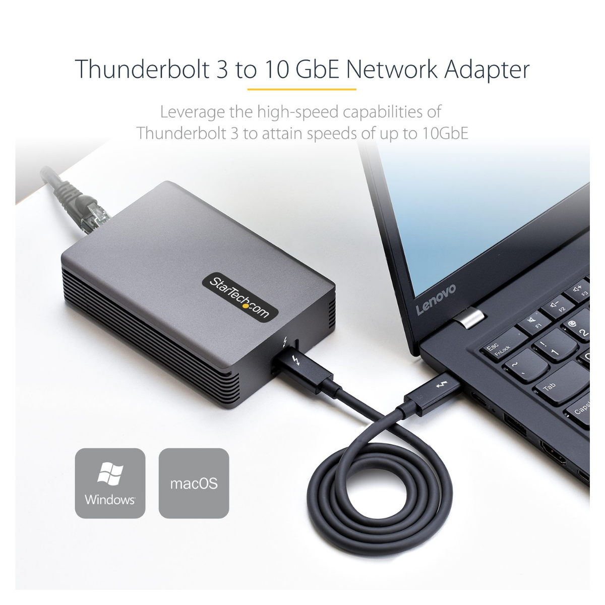 StarTech 10GbE Thunderbolt 3 to Ethernet Adapter - TB310G2 | Mwave