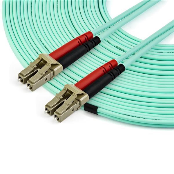 StarTech 15m OM4 LC to LC Multimode Duplex Fiber Optic Patch Cable ...