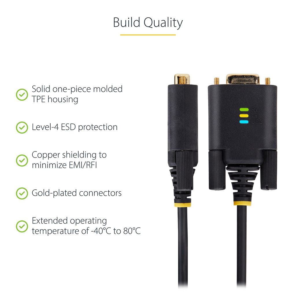StarTech 1m USB-A to Serial Adapter Cable - 1P3FFCB-USB-SERIAL | Mwave