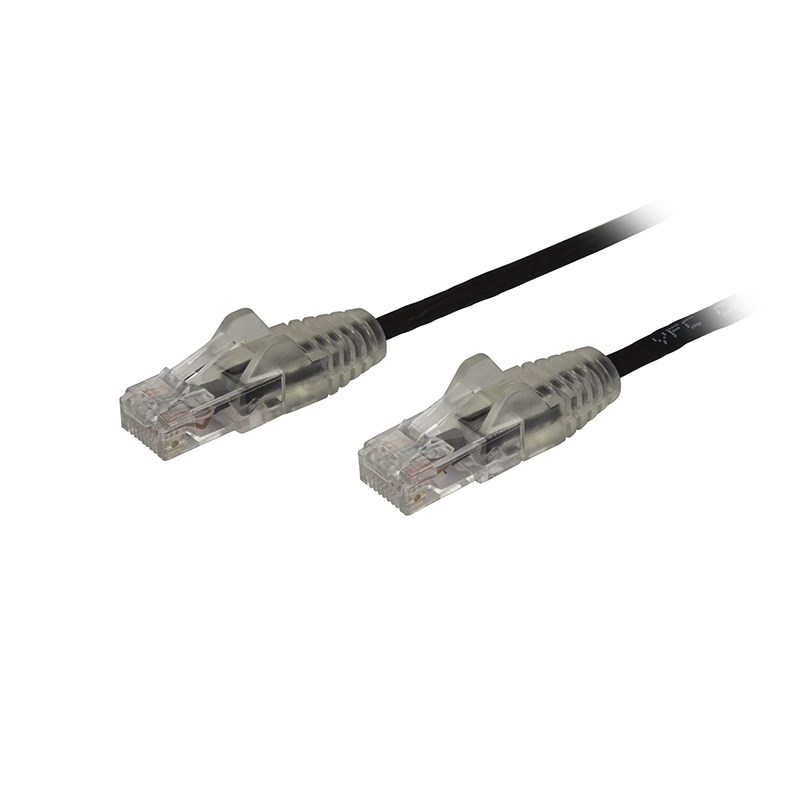 StarTech 2m CAT6 Cable - Black Slim CAT6 Patch Cord - Snagless - LSZH ...