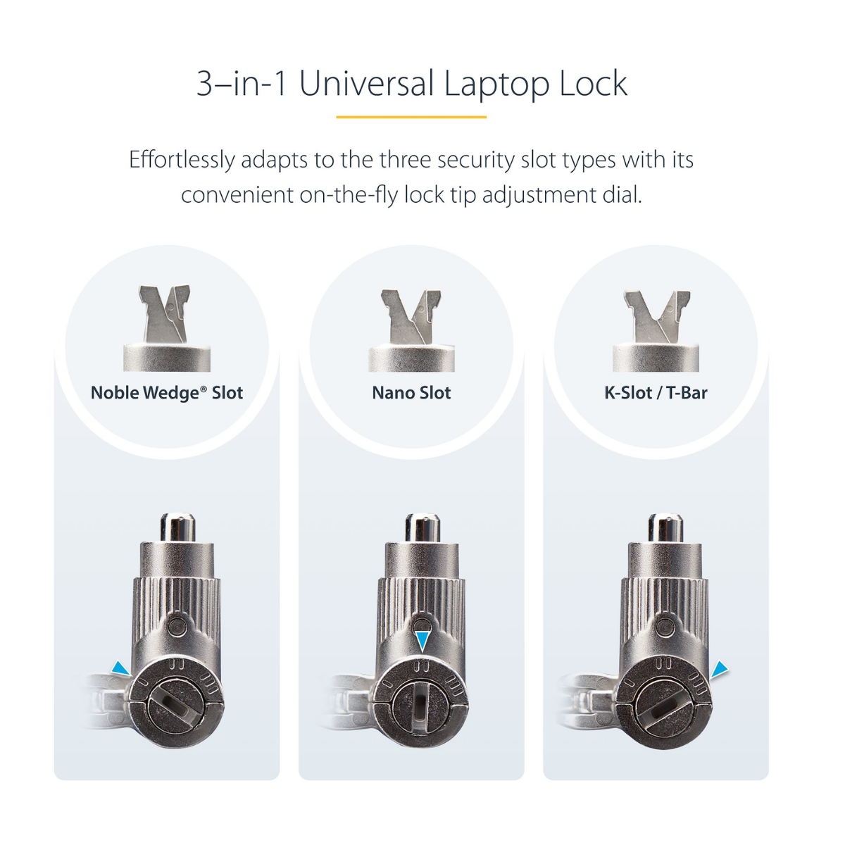 StarTech 2m Universal Security Cable Laptop Keyed Lock - UNIVK-LAPTOP ...