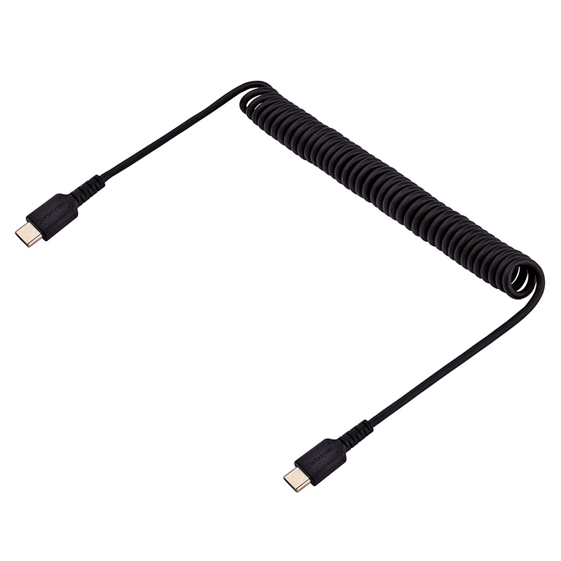 Startech M Usb C To Usb C Rugged Coil Charging Cable Black R Ccc M Usb Cable Mwave