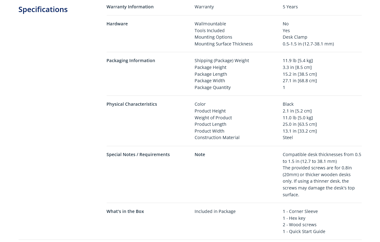 StarTech Clamp-On Steel Desk Corner Sleeve for L-Shaped/Corner Desk ...