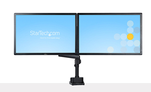 StarTech Desk Mount Dual Monitor Arm 32" VESA Displays - Stackable Arms ...