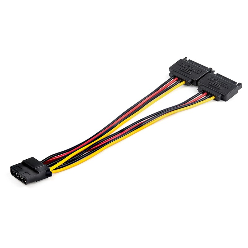 StarTech Dual SATA to LP4 Power Doubler Cable Adapter, 2 SATA to 4 Pin ...