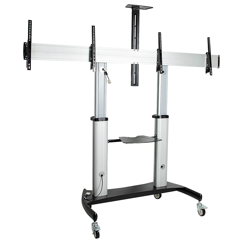 StarTech Dual 60" Adjustable Rolling TV Cart - STNDMTVDUO | Mwave