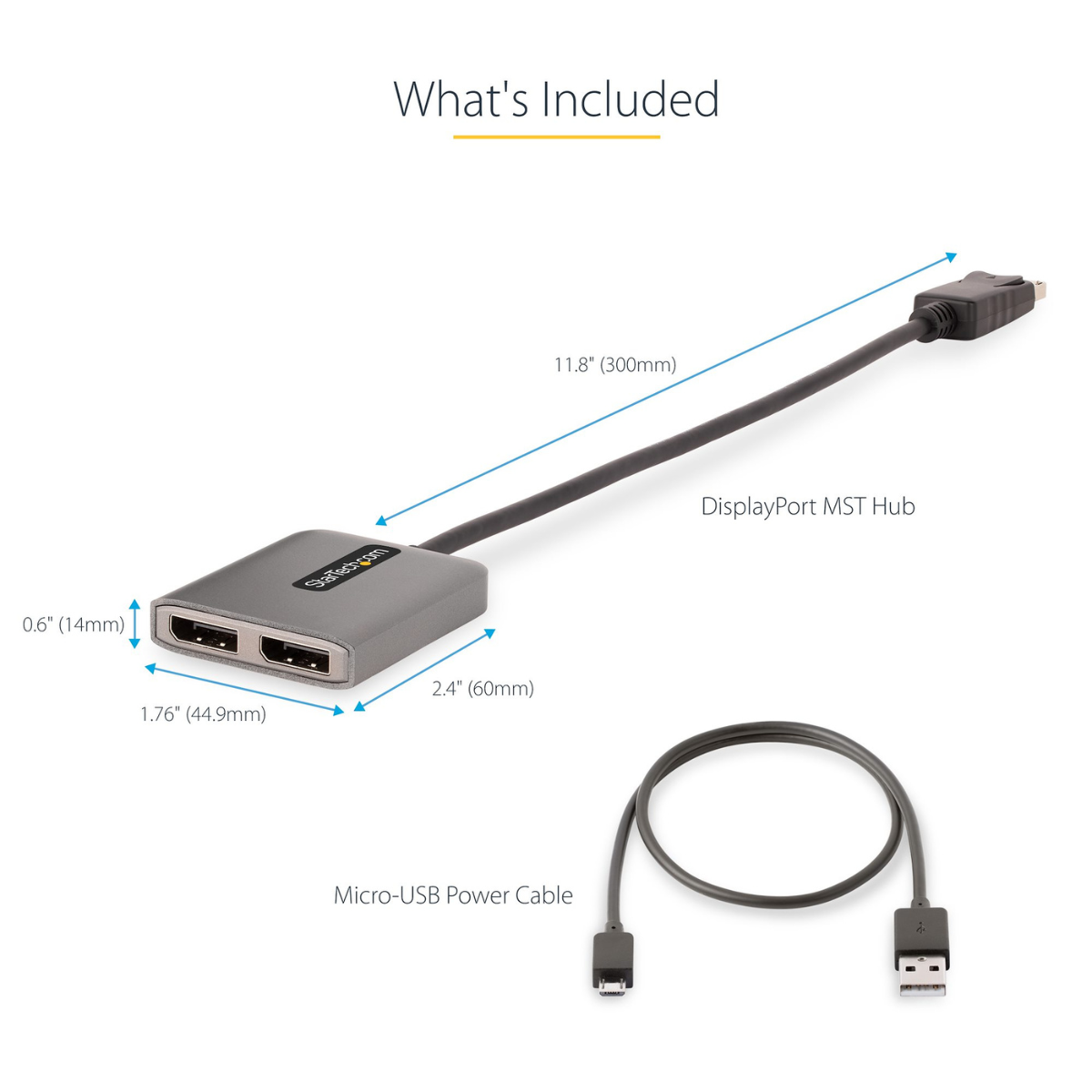 StarTech Dual-Monitor 5K 60Hz DisplayPort 1.4 Splitter - MST14DP122DP ...