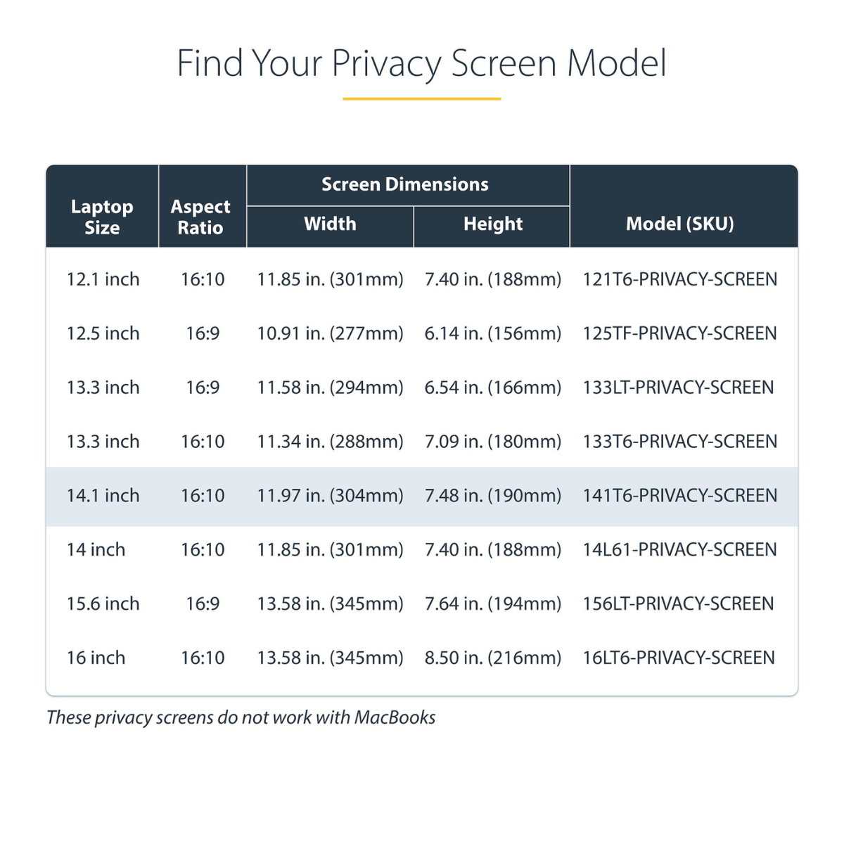 StarTech Flip-Up Privacy Screen for 14.1" 16:10 Laptop - 141T6-PRIVACY ...