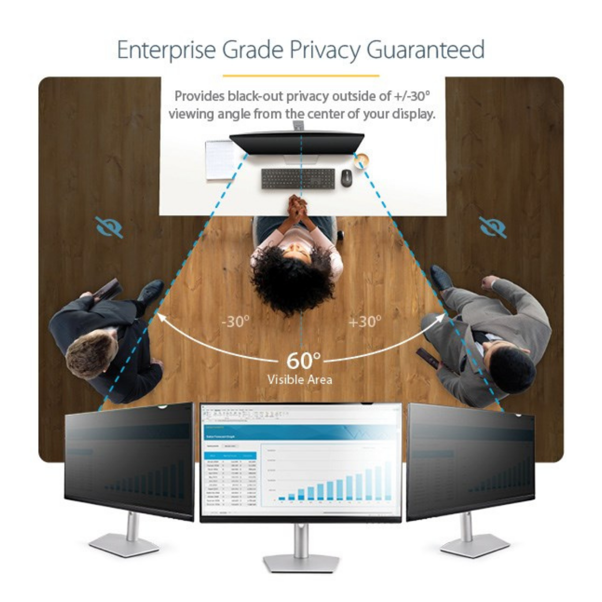 StarTech Hanging Acrylic Filter Privacy Screen for 24" 16:10 Monitor ...