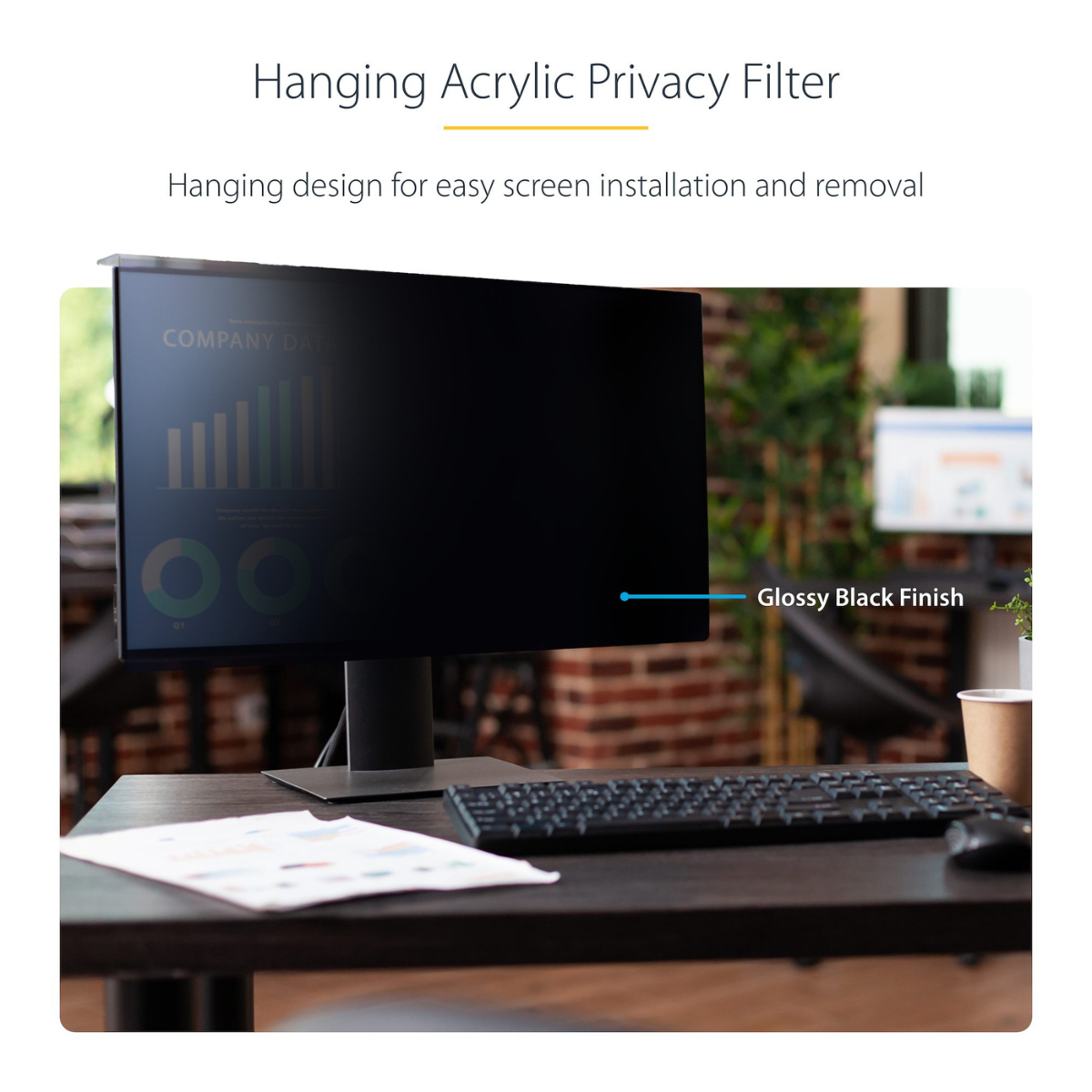 StarTech Hanging Acrylic Filter Privacy Screen for 27" 16:9 Monitor ...