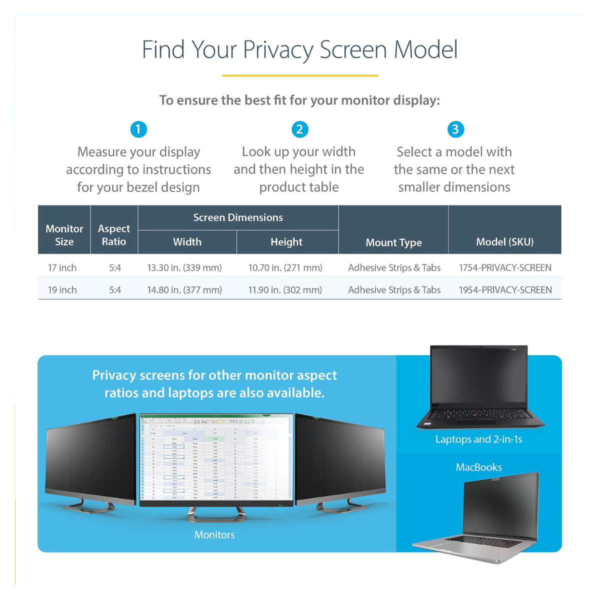 StarTech Privacy Filter for 19" 5:4 Monitor - 1954-PRIVACY-SCREEN | Mwave