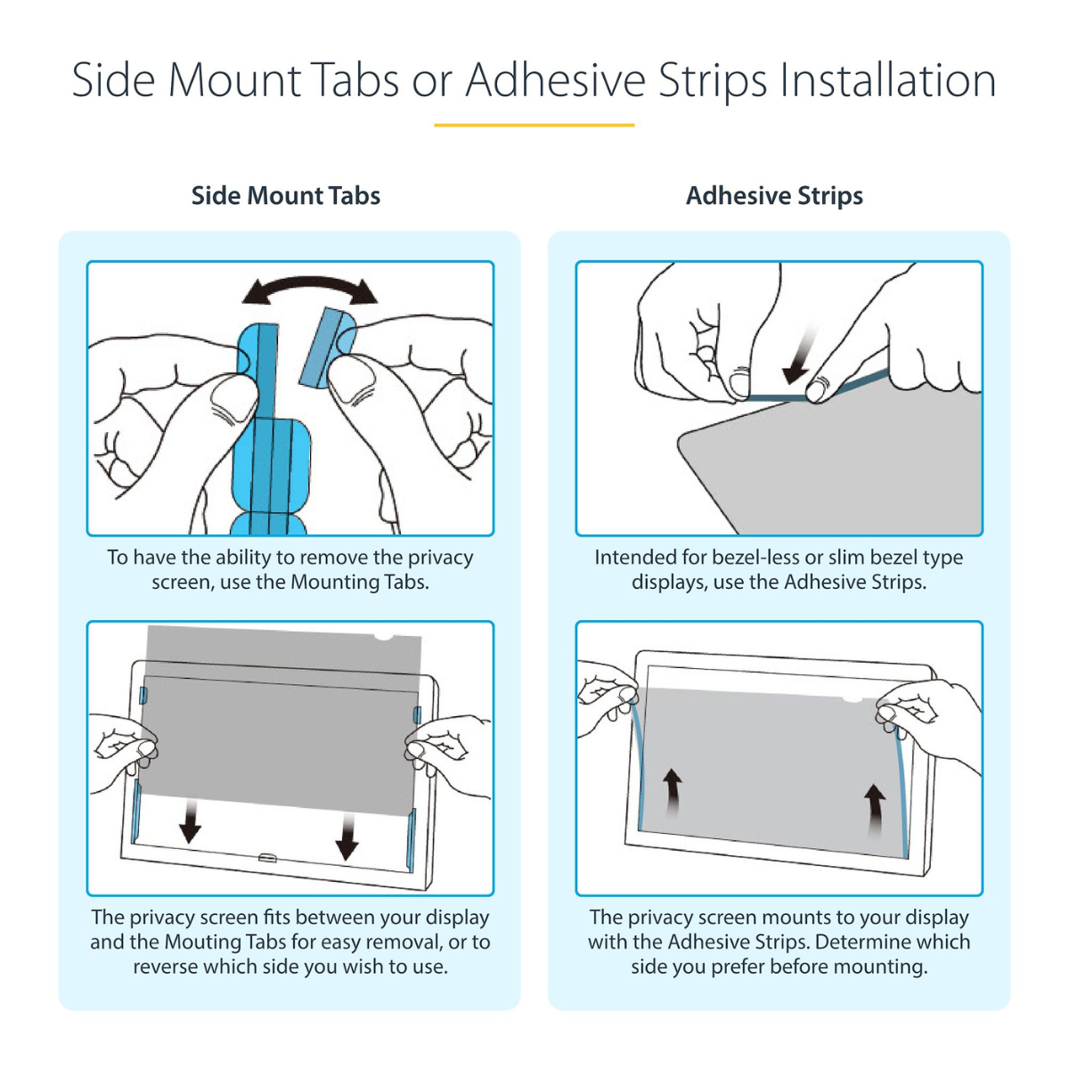 StarTech Reversible Gold Filter Privacy Screen for 27" 16:9 Monitor ...
