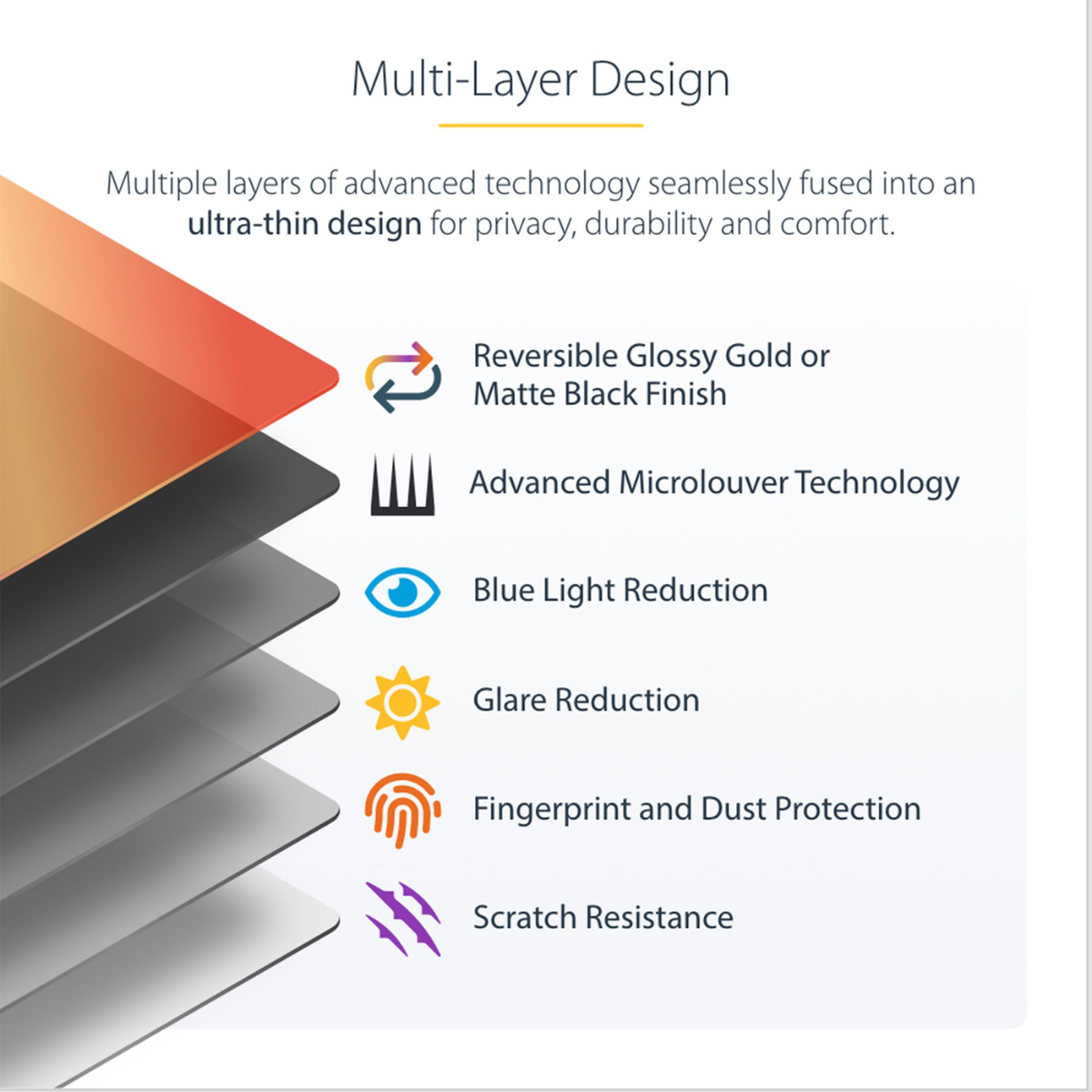 StarTech Reversible Gold Filter Privacy Screen for 27" 16:9 Monitor ...