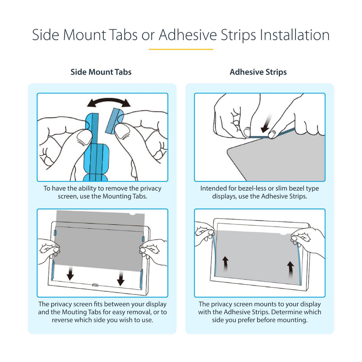 StarTech Reversible Gold Privacy Screen for 24" 16:10 Monitor - 2461G ...