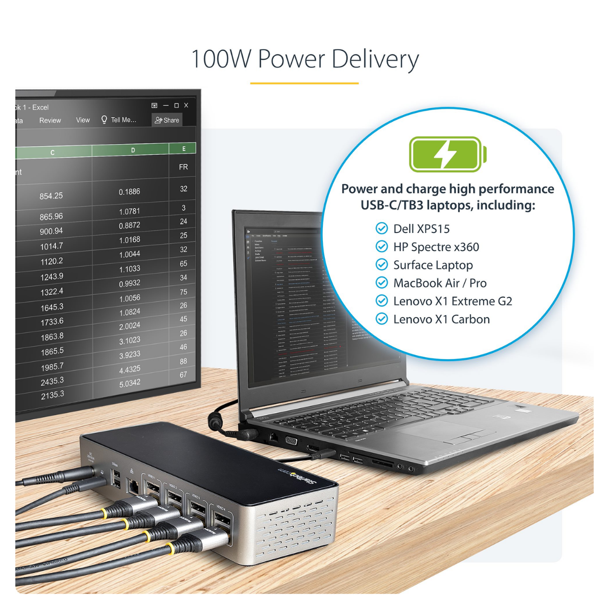 StarTech Universal USB-C Docking Station with 100W Power Delivery ...