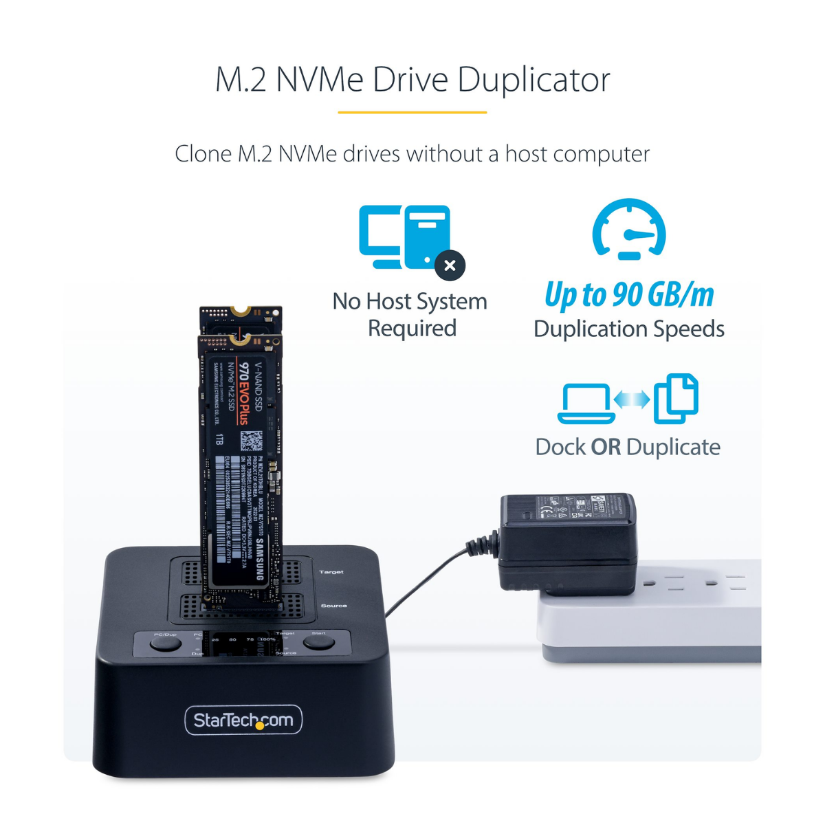 StarTech USB 3.2 Gen2x2 20Gbps M.2 NVMe Drive Duplicator - M2-HDD ...
