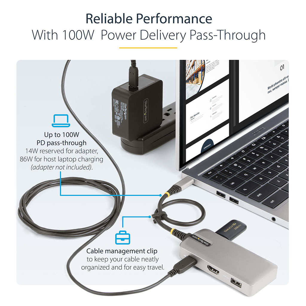 StarTech USB-C to 4K HDMI/USB-A Hub Multiport Adapter - 104B-USBC ...
