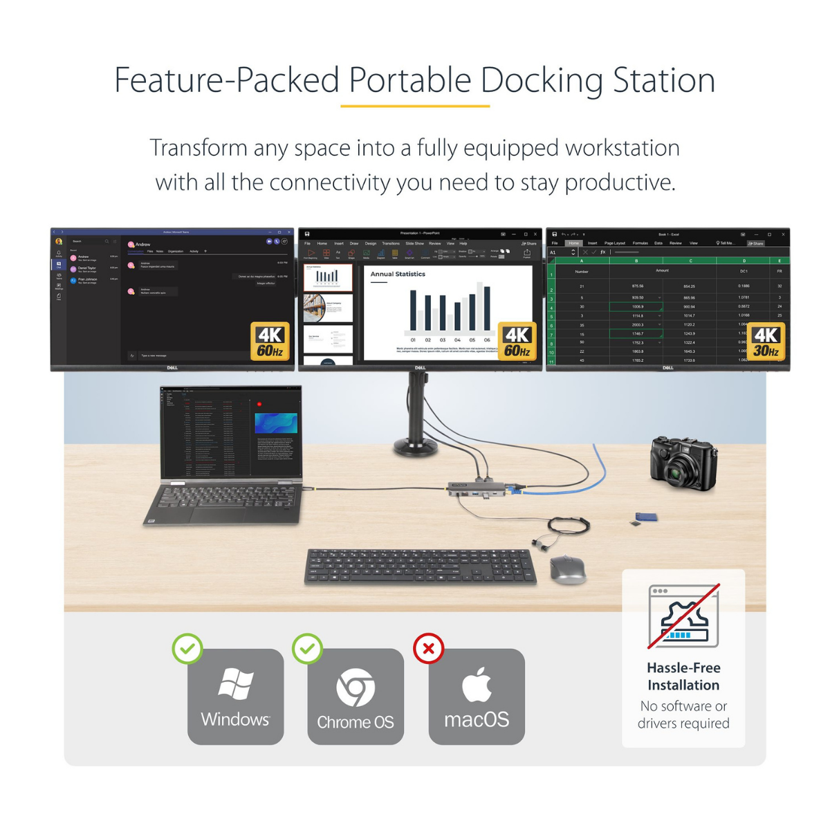 StarTech USB-C Triple-Monitor Multiport Adapter - 154B-USBC-MULTIPORT ...