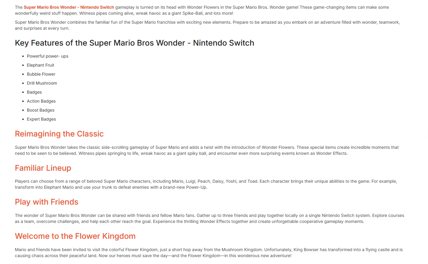Super Mario Bros Wonder - Nintendo Switch - 275071 | Mwave