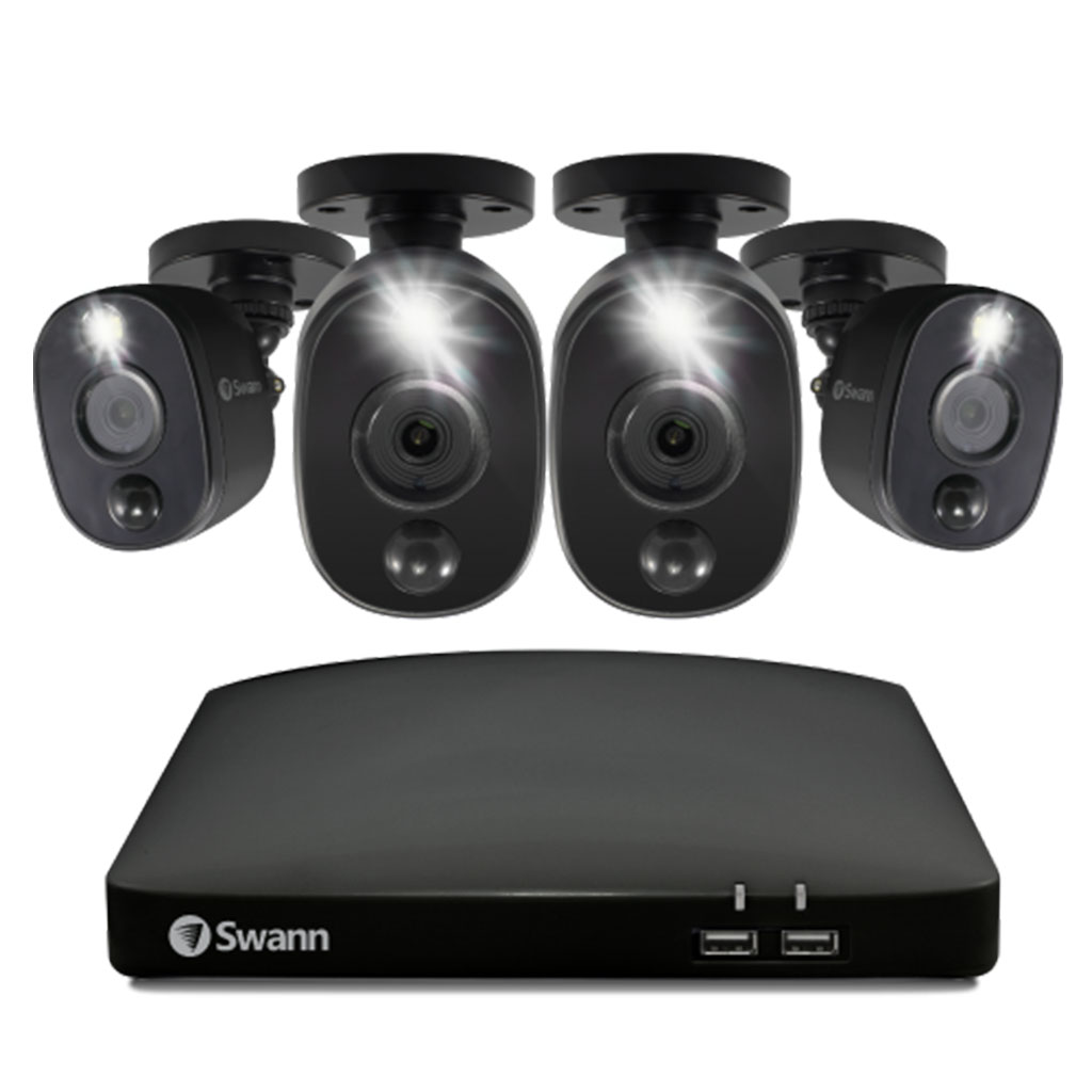 Swann 4 Camera 4 Channel 1080p Full HD DVR Spotlight Security System ...