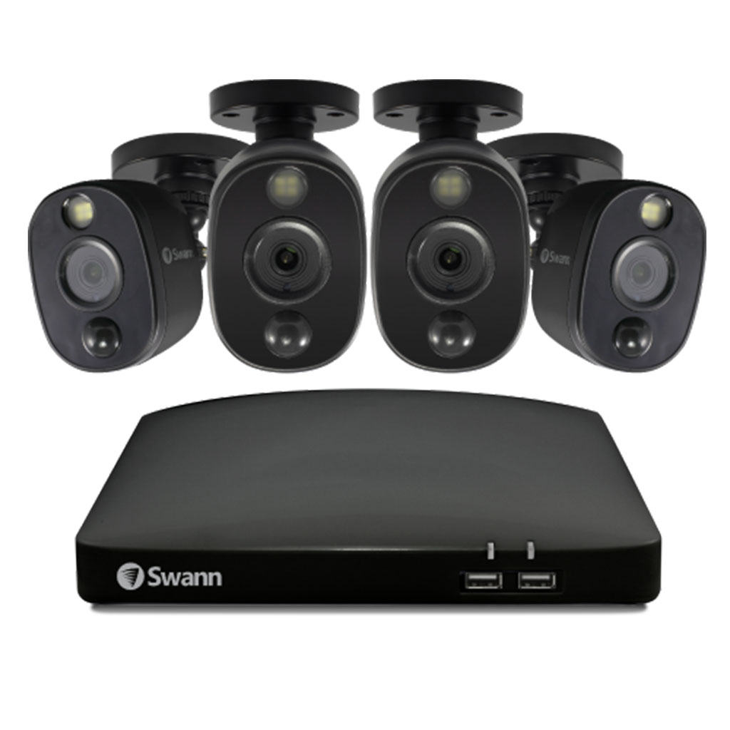 Swann 4 Camera 4 Channel 1080p Full HD DVR Spotlight Security System ...