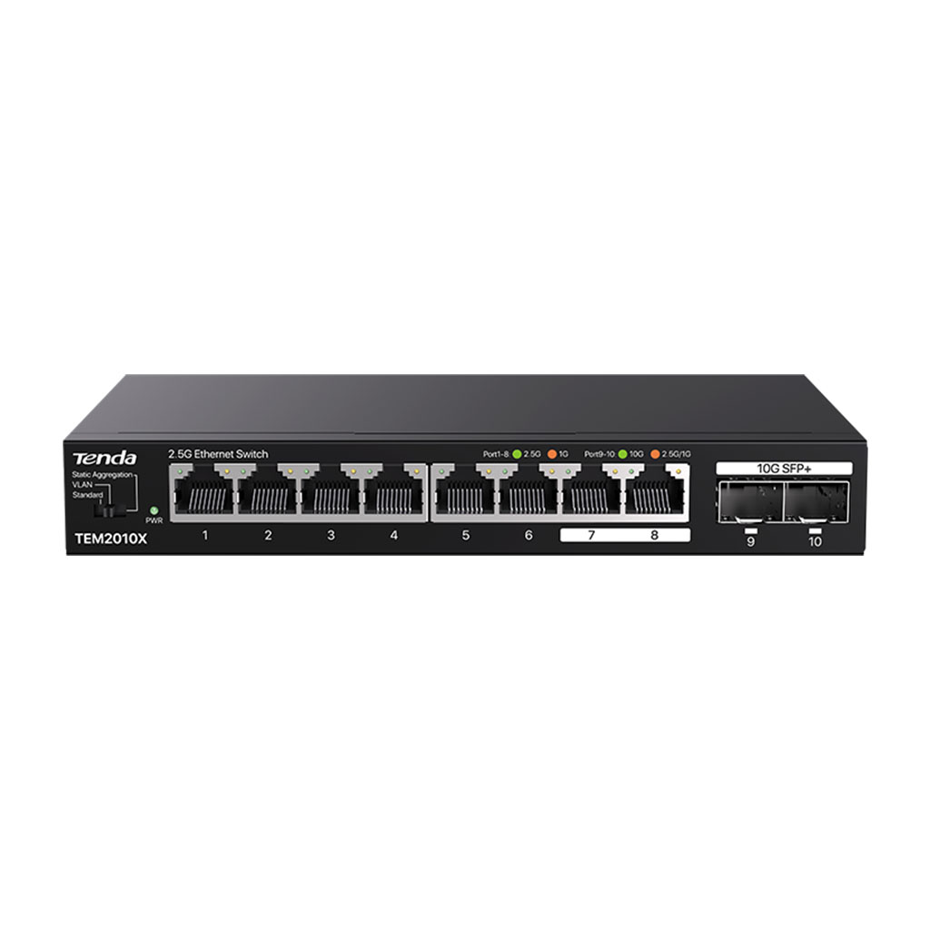 Tenda TEM2010X 8-Port 2.5G Ethernet Switch with 2x10G SFP+ Slots ...
