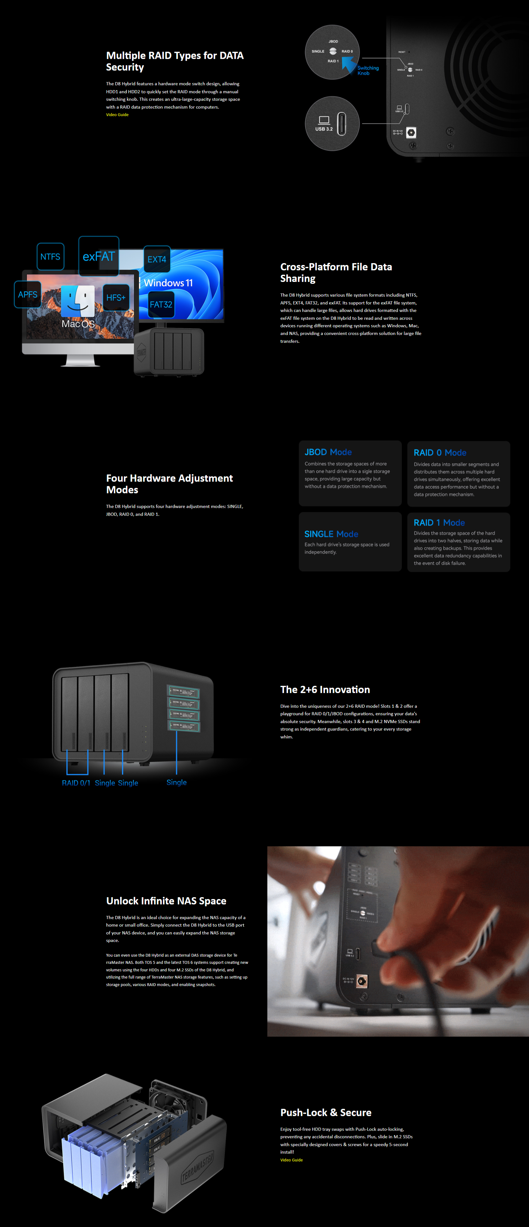 TerraMaster D8 Hybrid 8-Bay External Hard Drive Enclosure - TM-D8 ...