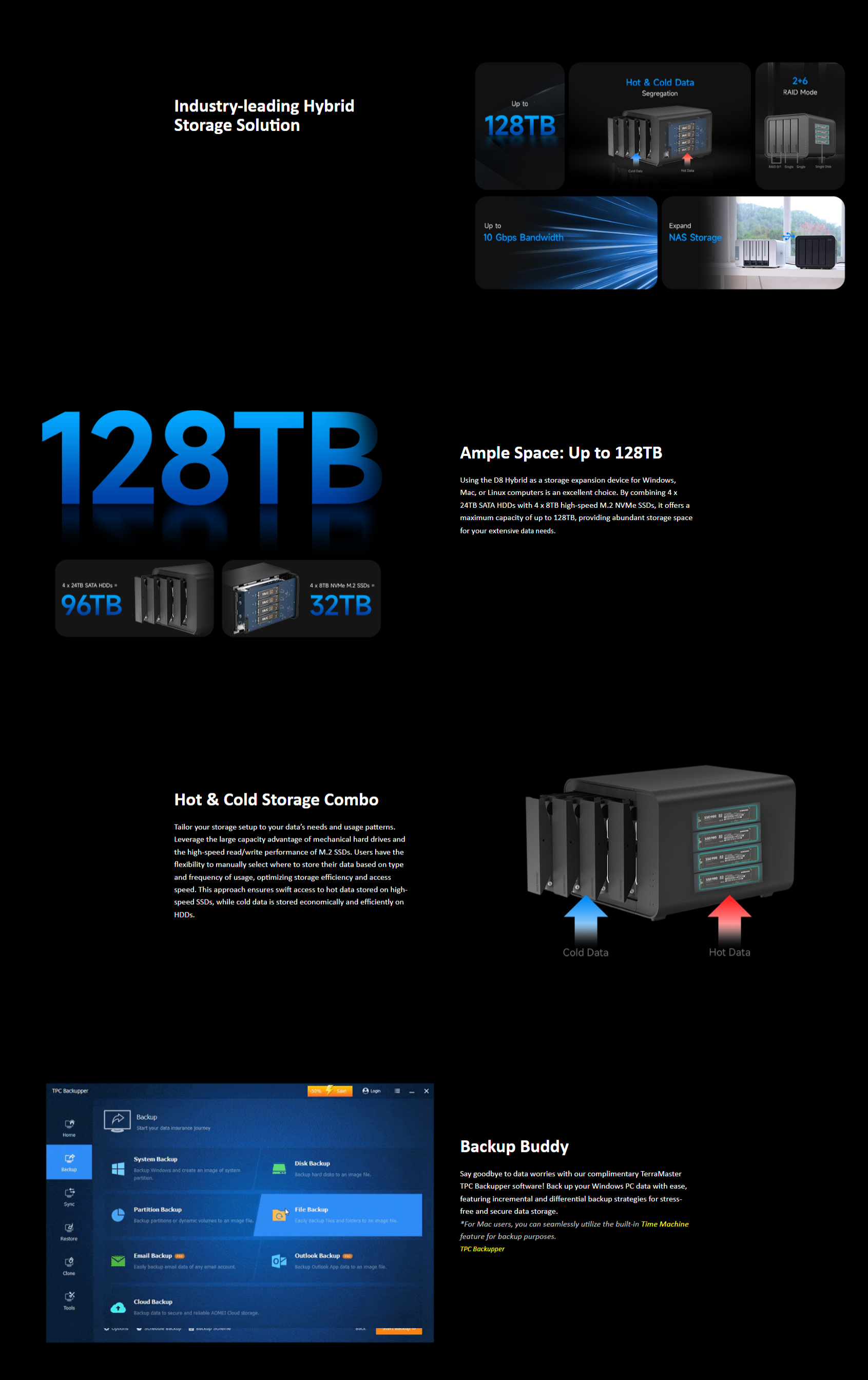 TerraMaster D8 Hybrid 8-Bay External Hard Drive Enclosure - TM-D8 ...