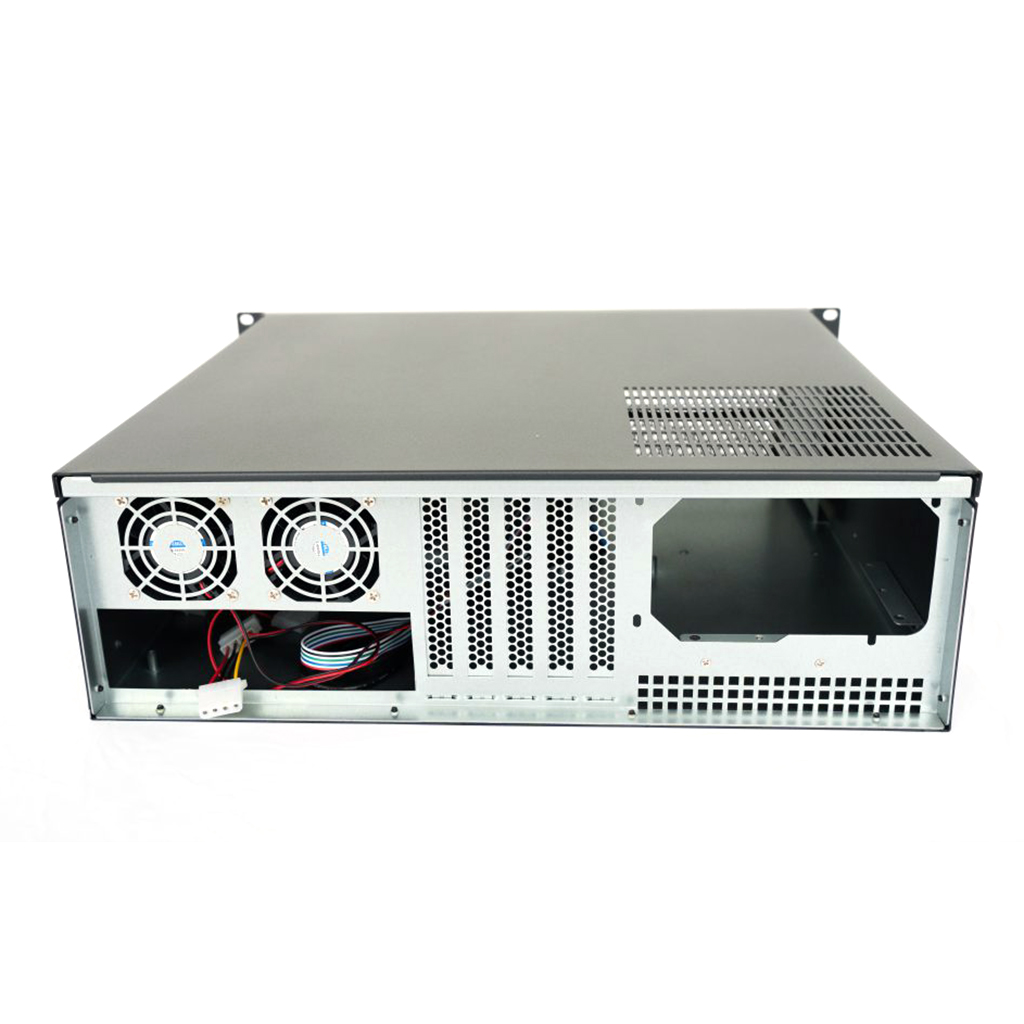 TGC 3U Short Depth Rack Mountable Server Chassis w/ ATX PSU Window ...