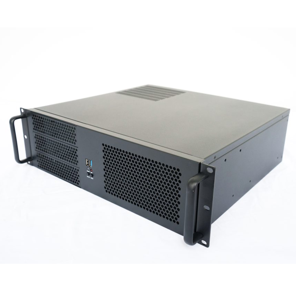TGC 3U Short Depth Rack Mountable Server Chassis w/ ATX PSU Window ...