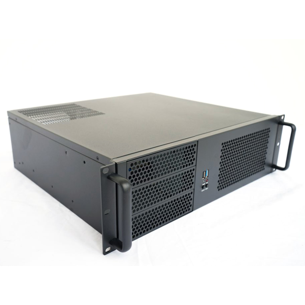 TGC 3U Short Depth Rack Mountable Server Chassis w/ ATX PSU Window ...