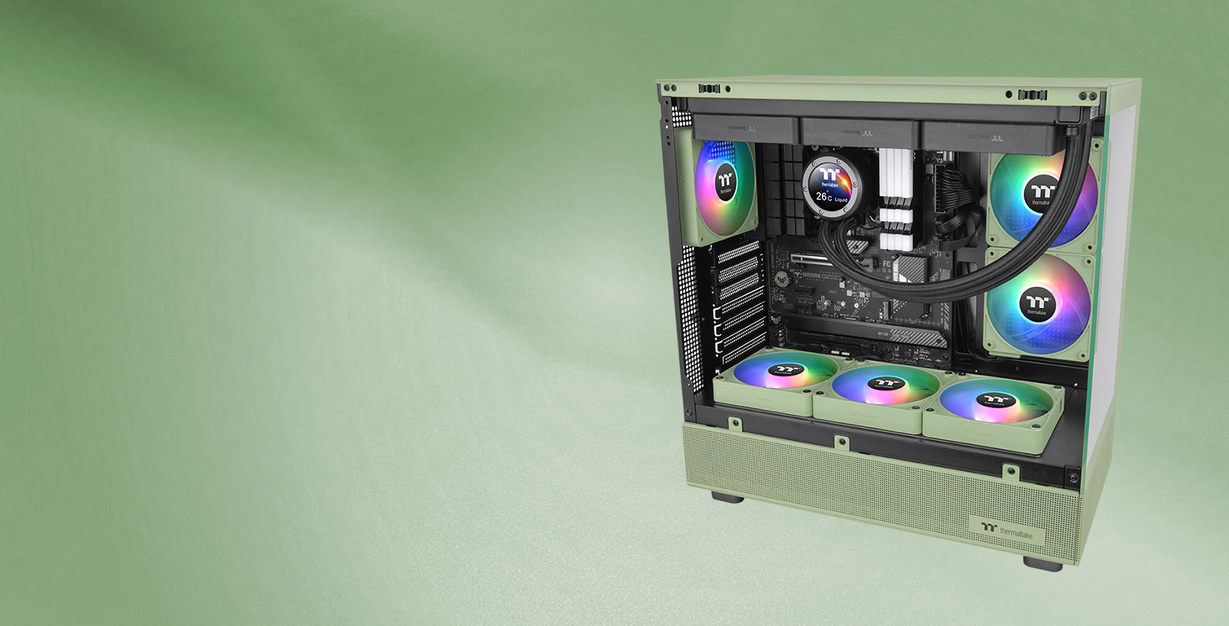 Thermaltake CT120 120mm EX ARGB Magnetic Quick Connect PWM Fans Green ...