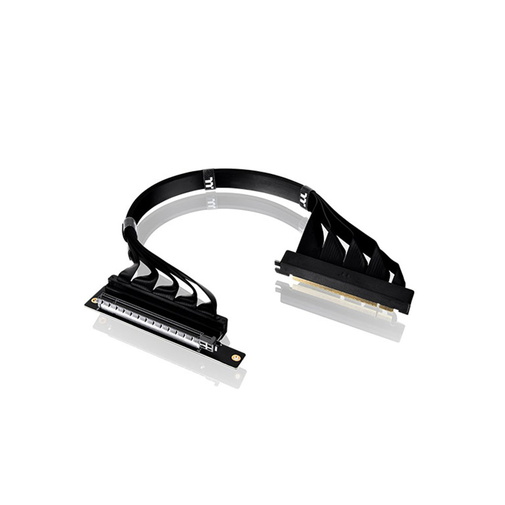 Thermaltake Dual 90 Degree PCI-E 4.0 Riser Cable - 400mm Black Edition ...