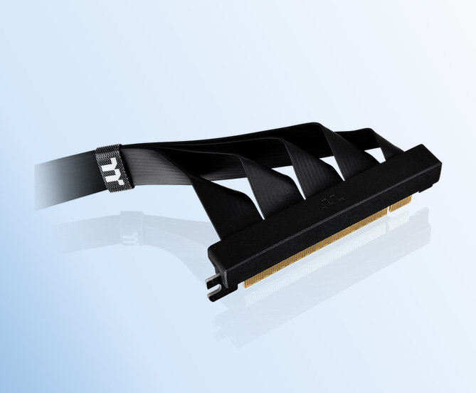 Thermaltake Dual 90 Degree PCI-E 4.0 Riser Cable - 400mm Black Edition ...