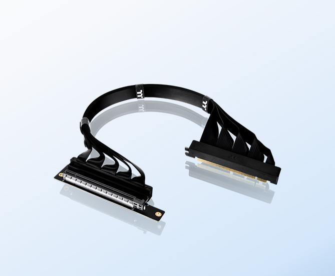 Thermaltake Dual 90 Degree PCI-E 4.0 Riser Cable - 400mm Black Edition ...