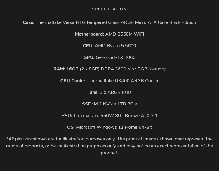 Thermaltake Genesis Ultimate V4 Desktop Gaming PC R5 5600 16GB 1TB ...