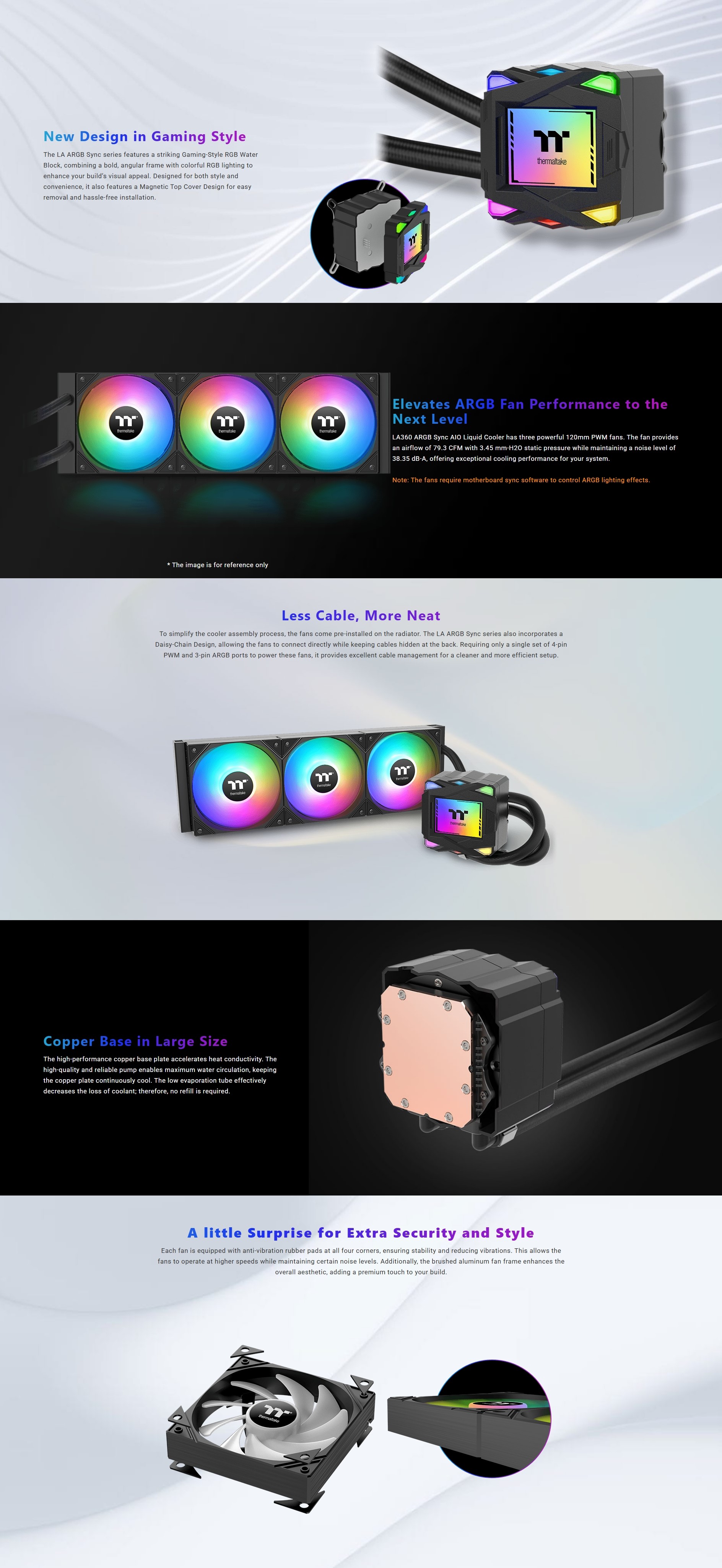 Thermaltake LA360 ARGB Sync AIO Liquid CPU Cooler - CL-W459-PL12SW-A ...