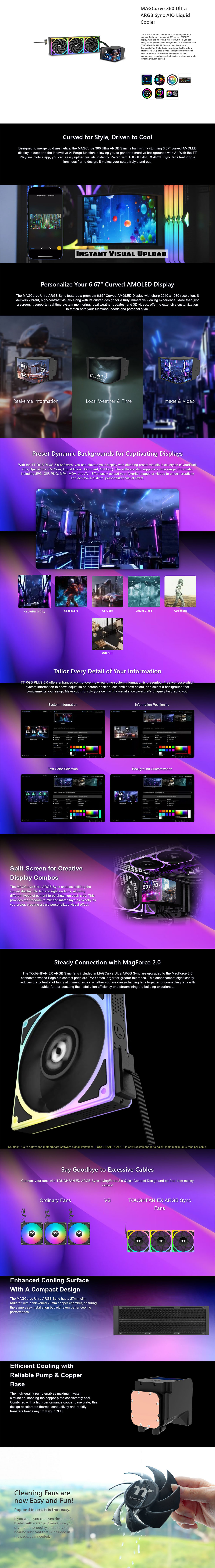 Thermaltake MAGCurve 360 Ultra ARGB with 6.67" Curved AMOLED Display ...
