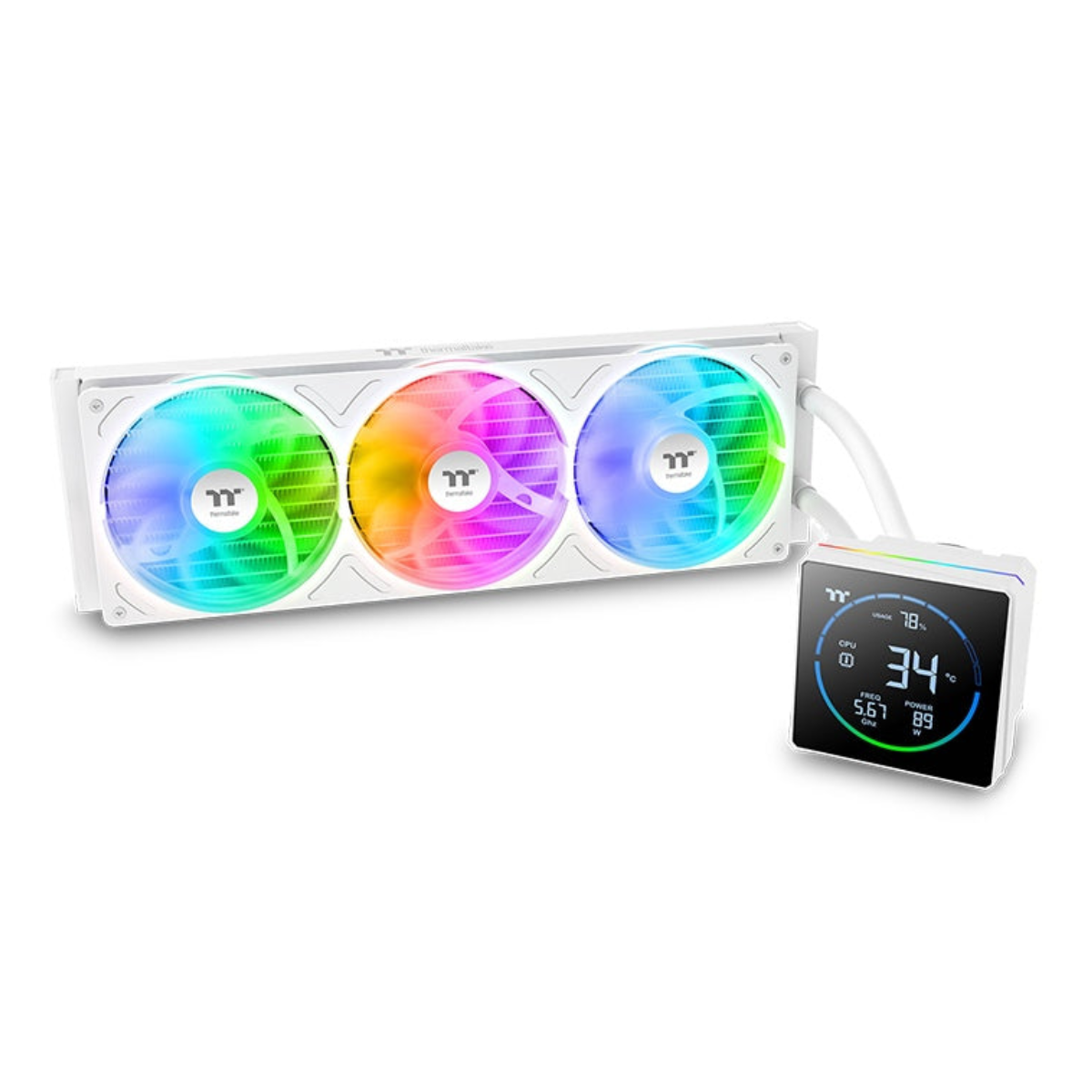 Thermaltake TH360-S V3 360mm ARGB AIO Liquid CPU Cooler - Snow Edition ...