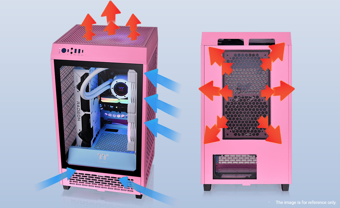 Thermaltake The Tower 200 Tempered Glass Mini Tower Case - Bubble Pink ...
