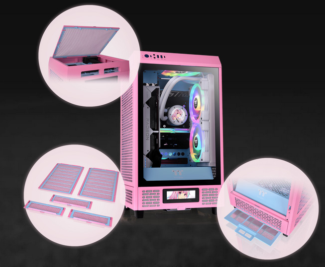 Thermaltake The Tower 200 Tempered Glass Mini Tower Case - Bubble Pink ...