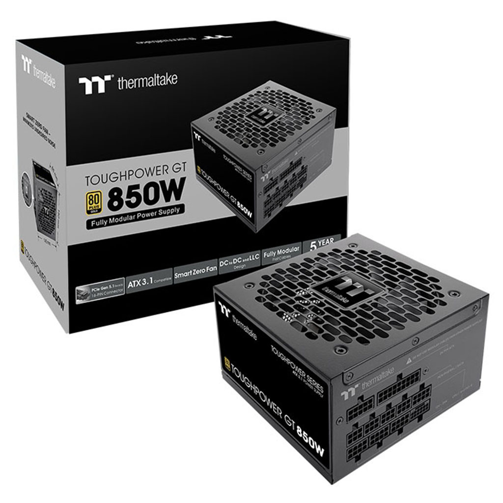Thermaltake Toughpower GT 850W 80+ Gold PCIe Gen 5.1 ATX 3.1 Fully Modular Power Supply - PS-TPT ...