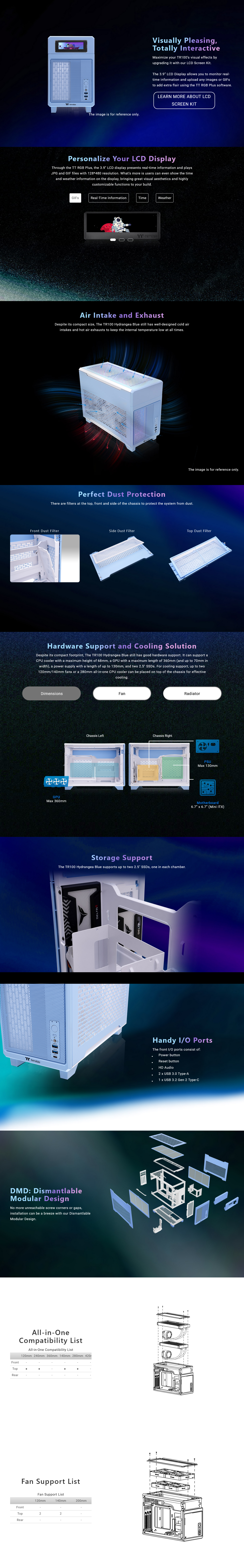Thermaltake TR100 SFF Mini ITX Case Hydrangea Blue Edition - CA-11A ...