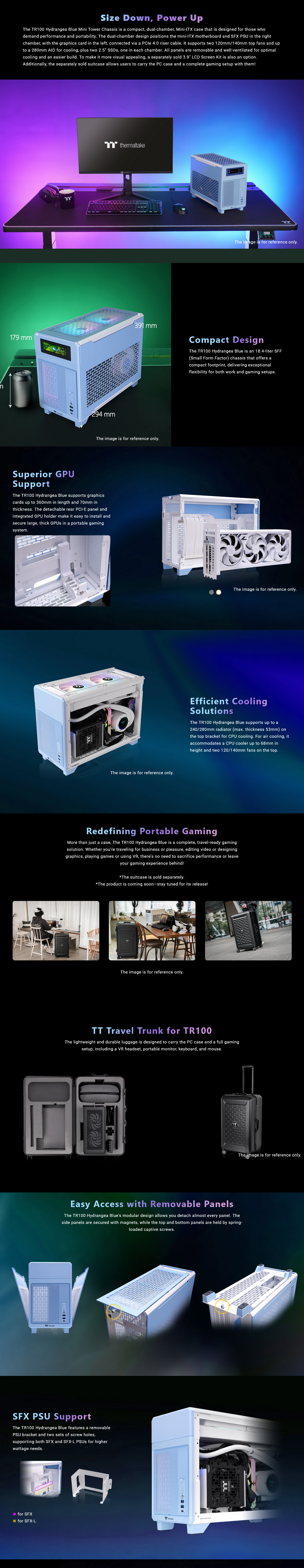 Thermaltake TR100 SFF Mini ITX Case Hydrangea Blue Edition - CA-11A ...