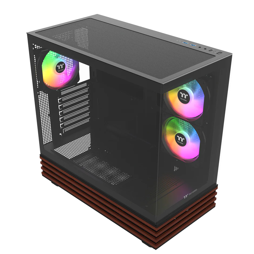 Thermaltake View 270 Plus WS ARGB Mid Tower Case Black Wood Edition ...