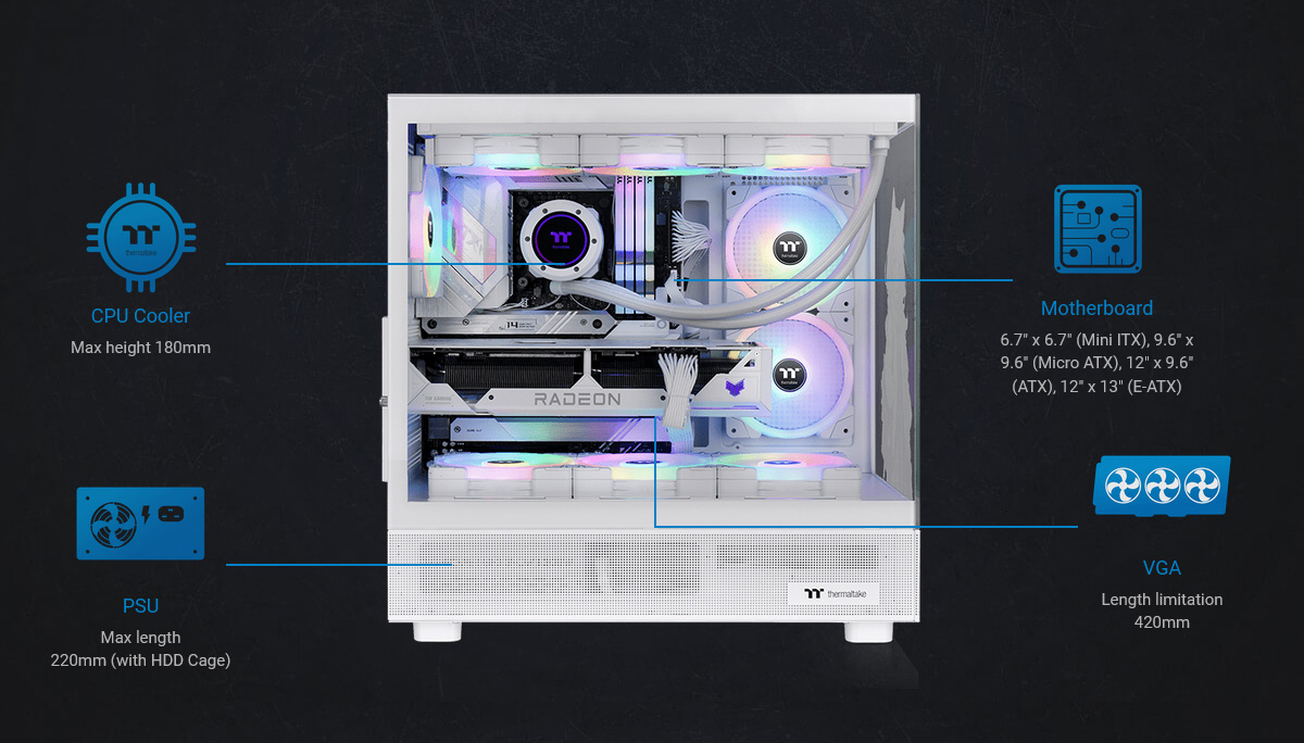 Thermaltake View 270 SP Edition Tempered Glass Mid-Tower E-ATX Case ...